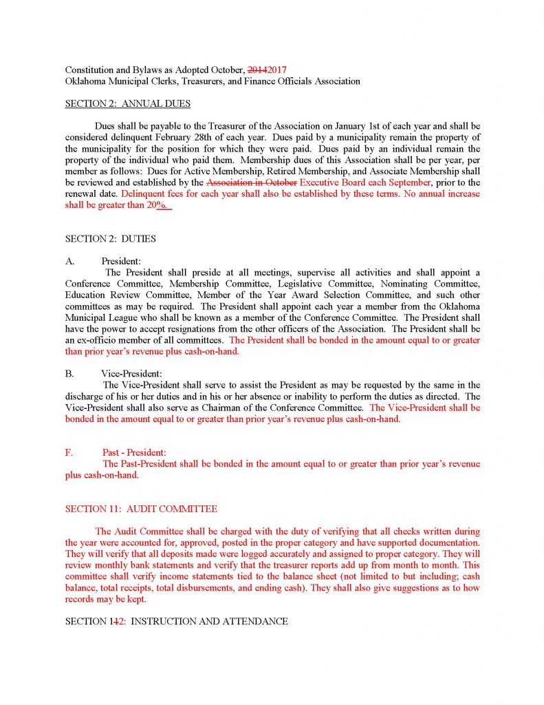 Bylaw change | OMCTFOA